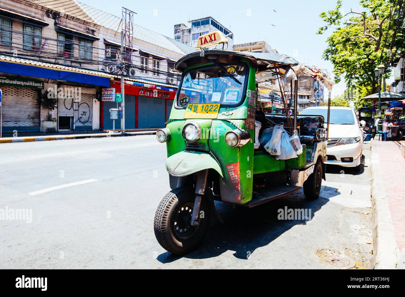 Bangkok, Thailand, April 22nd 2018: A Thai Tuk Tuk or three wheeled ...