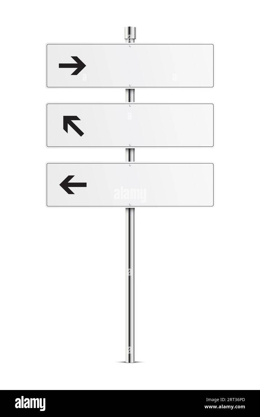 Road and signs with arrows. Vector illustration Stock Vector Image ...