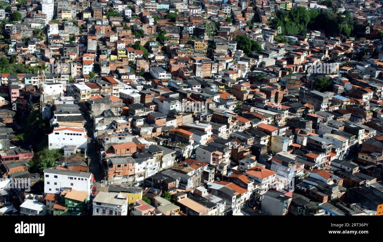 salvador, bahia, brazil - august 9, 2023: Aerial view of housing in ...