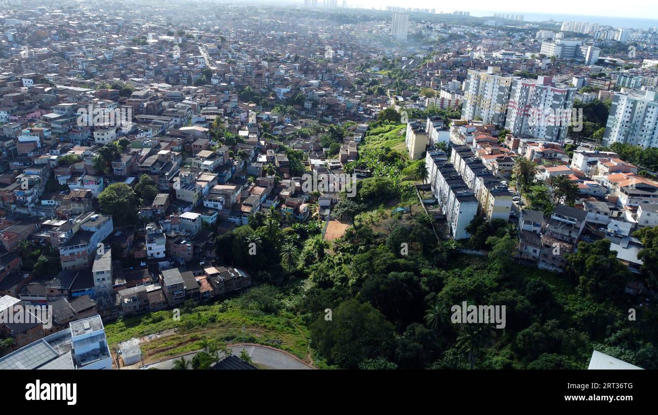 salvador, bahia, brazil - august 9, 2023: Aerial view of housing in ...