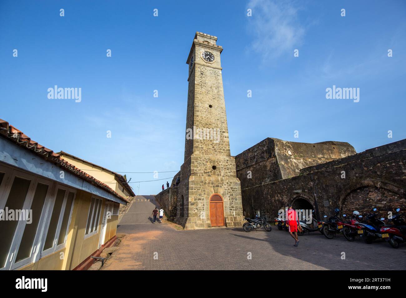 Galle Fort, Sri Lanka, July 29, 2018: The Clock Tower, a popular ...