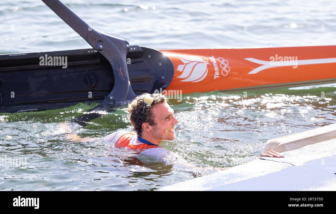 BELGRADE - Simon van Dorp in action during the one-man skiff final on ...