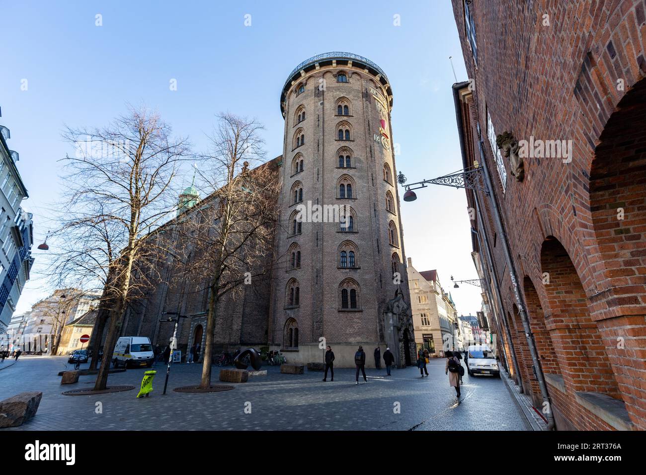 Copenhagen, Denmark, February 22, 2019: The Round Tower in the historic ...