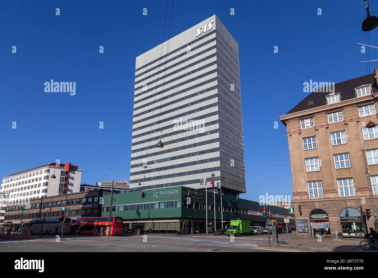 Copenhagen, Denmark, February 27, 2019: Exterior view of the SAS Hotel ...