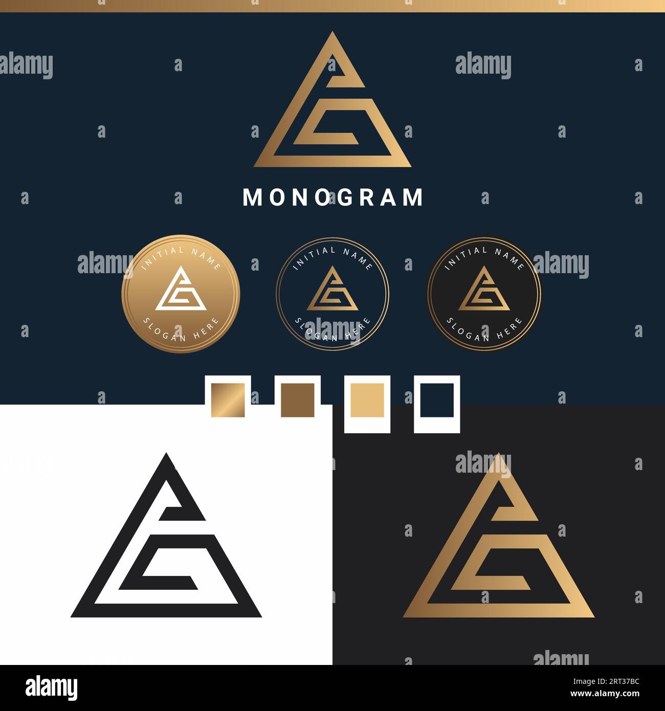 Luxury Initial Letter G Monogram Text Letter Logo Design Stock Vector Image & Art - Alamy