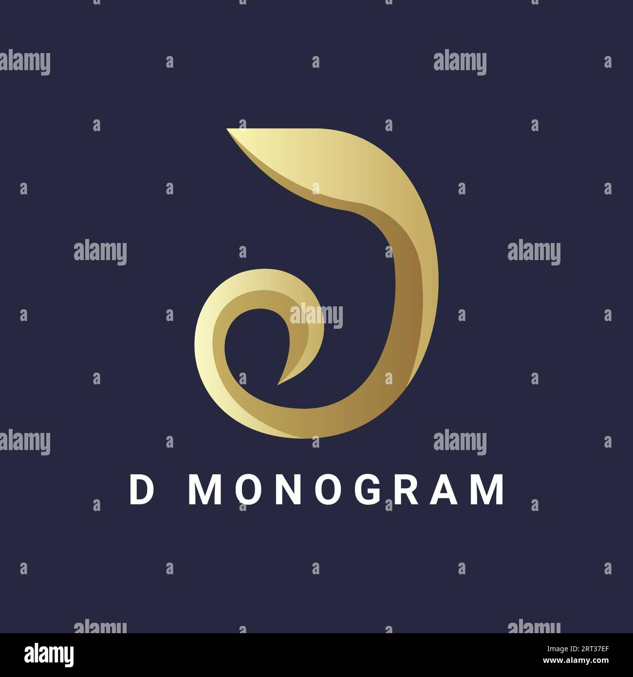 Luxury Initial Letter D Monogram Text Letter Logo Design Stock Vector ...