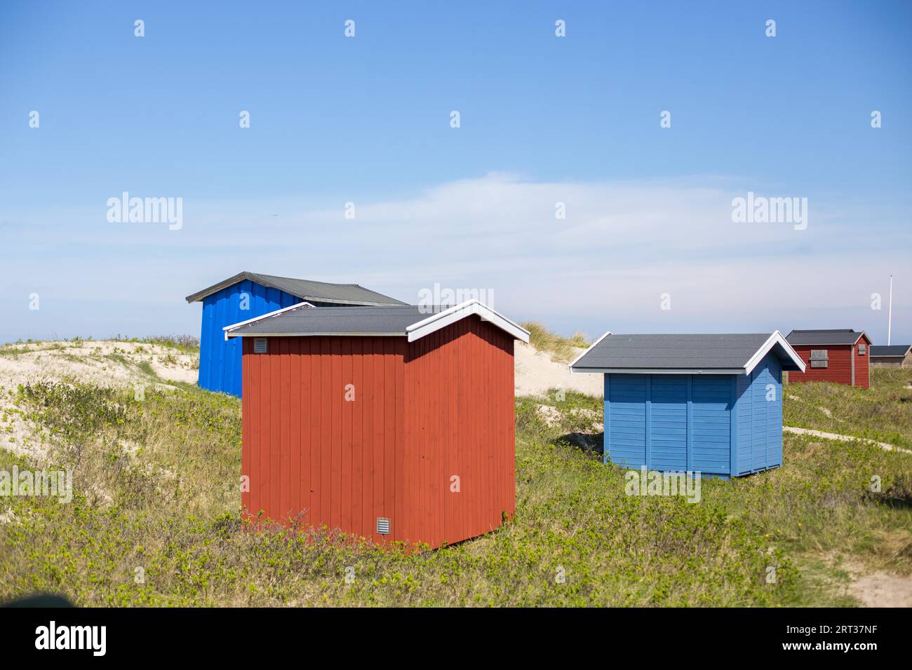 Tisvilde, Denmark, April 29, 2018: Colorful wooden beach huts at ...