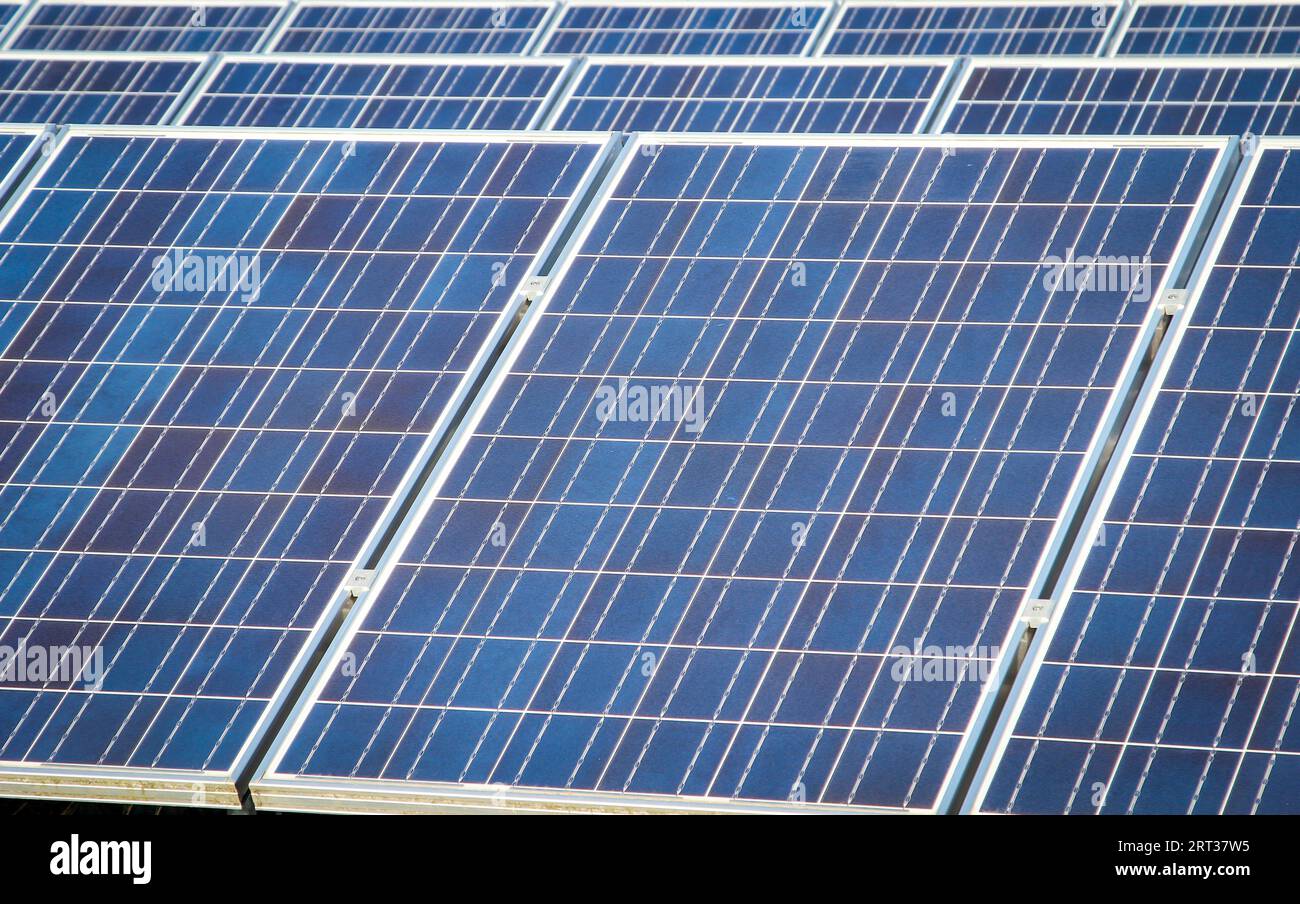 Solar panels in the sun Stock Photo - Alamy