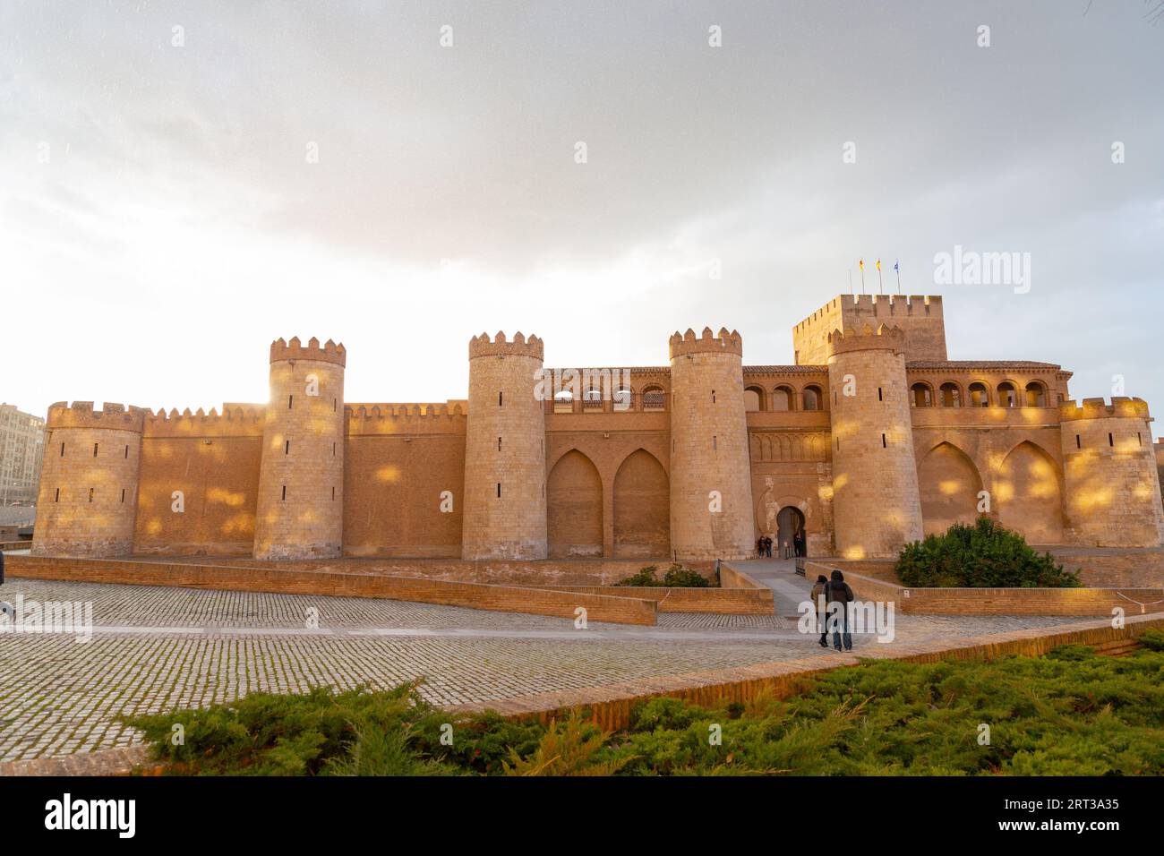 Zaragoza, Spain - FEB 14, 2022: The Aljaferia Palace is a fortified ...