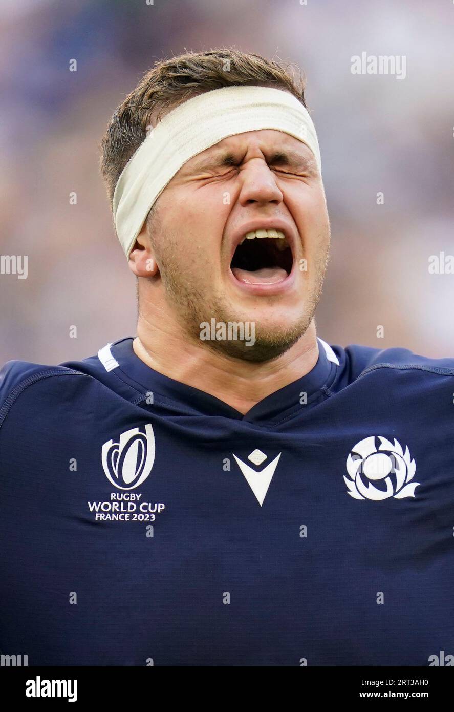 Scotland’s Scott Cummings sings their nation anthem ahead of the 2023 ...