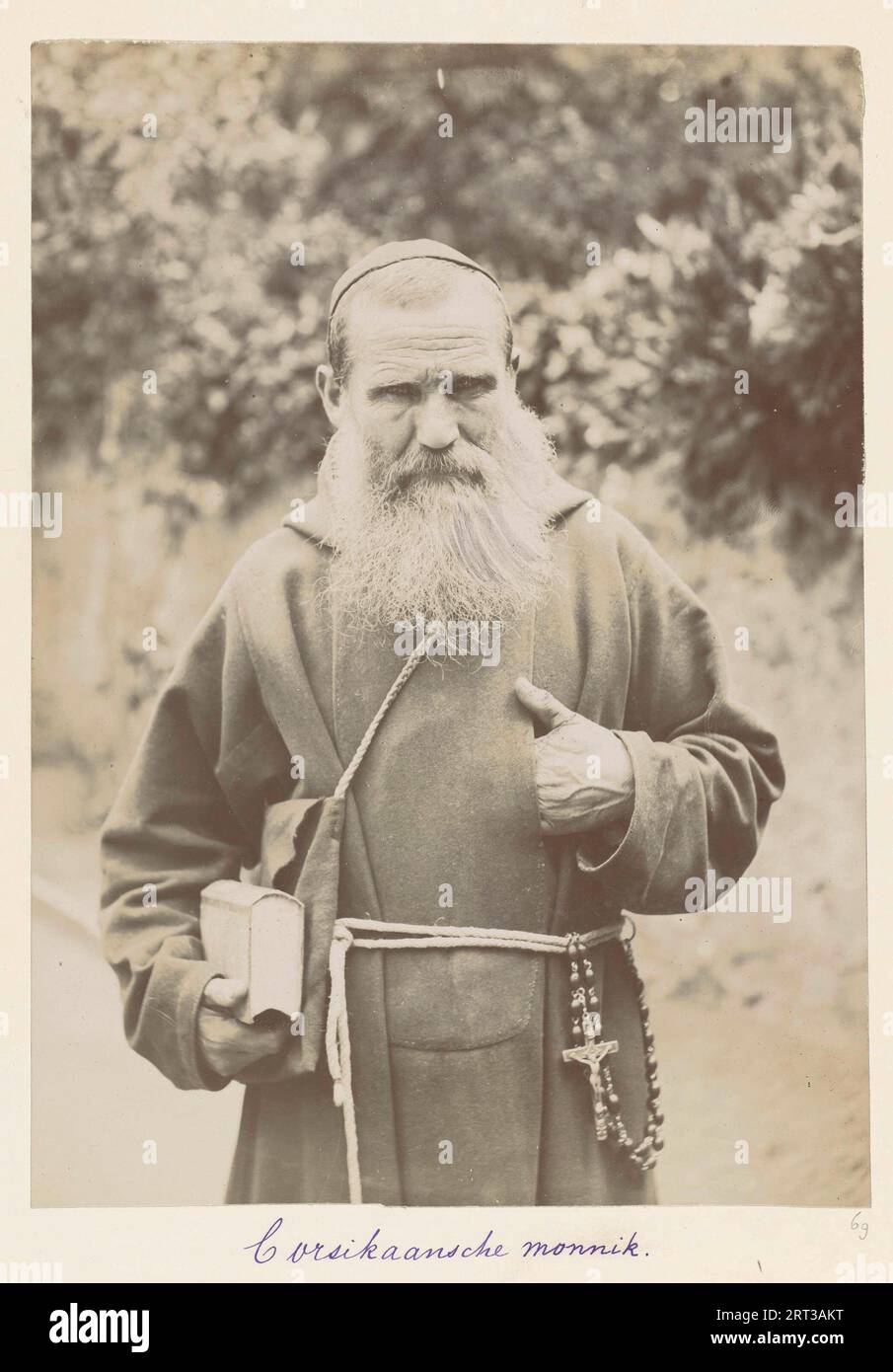 Monk CApuchin Portrait, Corsica, France 1880, 1900 Stock Photo - Alamy
