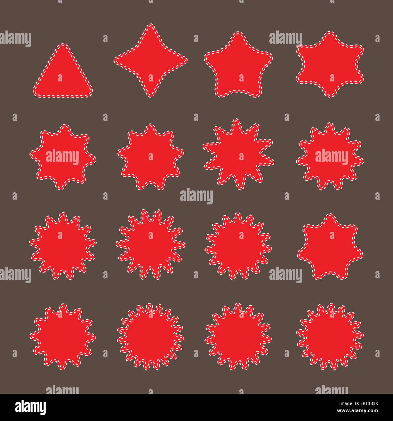 Diffrent stars set: green color assets for Christmas stars, festival ...