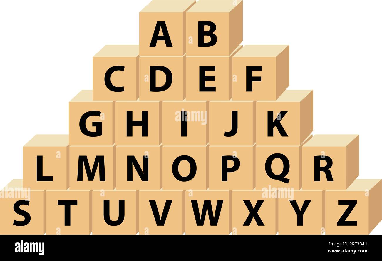 Children's abc letter blocks. alphabet blocks. small letter abc and big ...