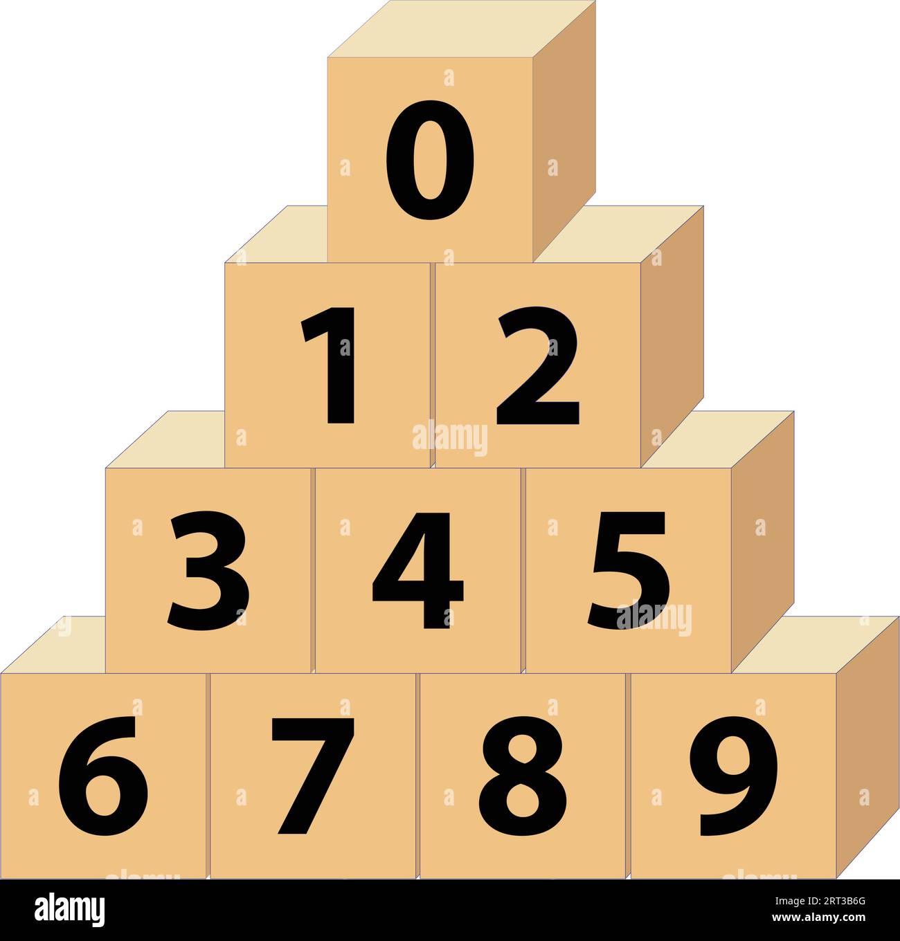 Children's number blocks, from 0 to 9, are educational blocks with big ...