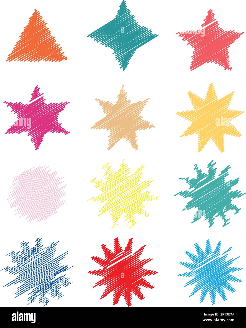 Colorful stars set: Vector assets for Christmas stars, festival ...