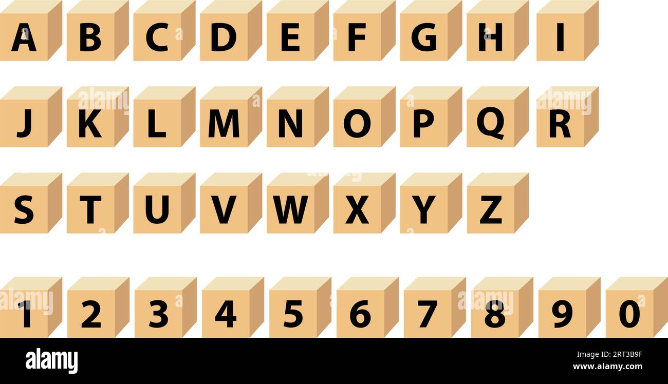 Children's abc letter blocks. alphabet blocks. small letter abc and big ...