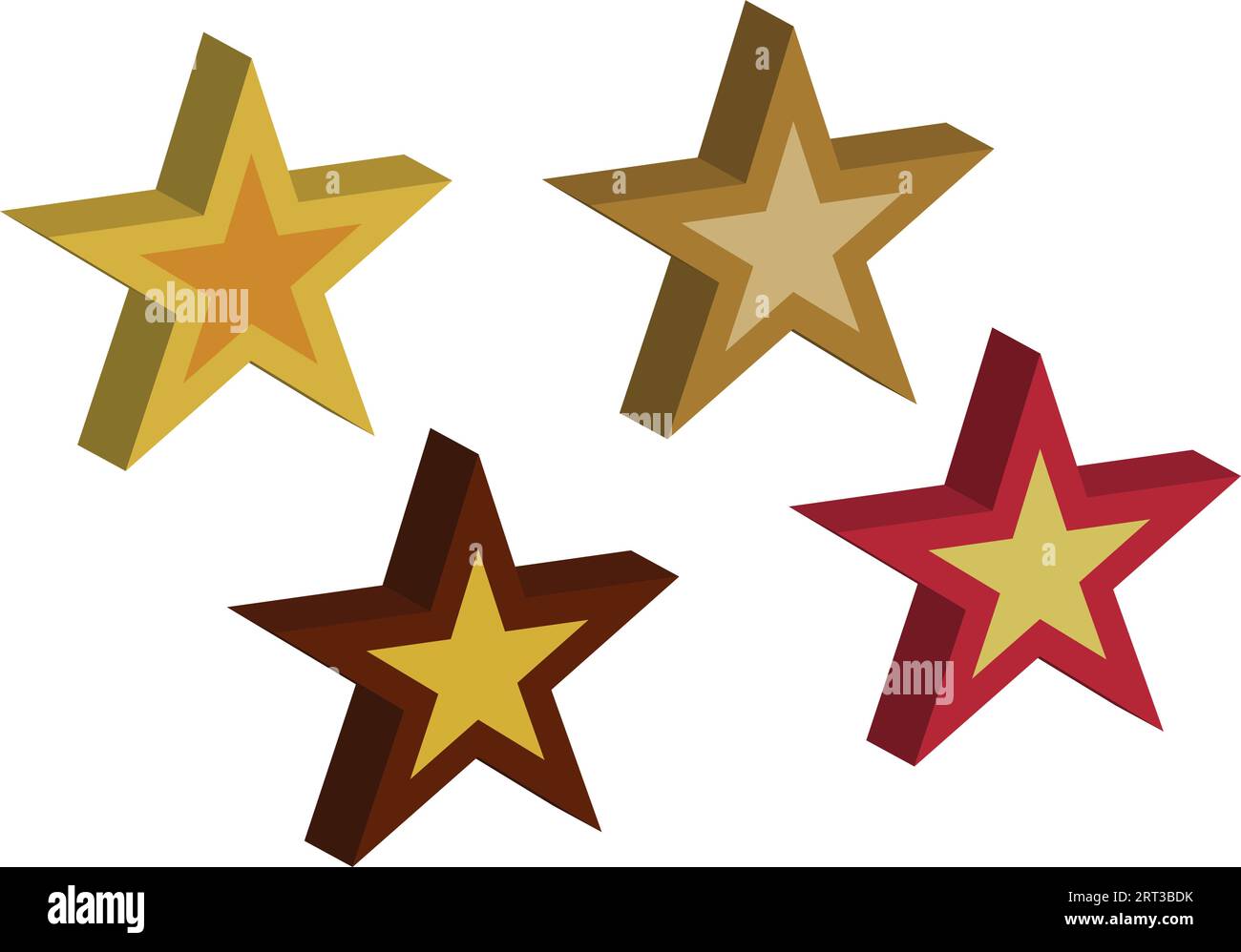 Colorful stars set: Vector assets for Christmas stars, festival ...