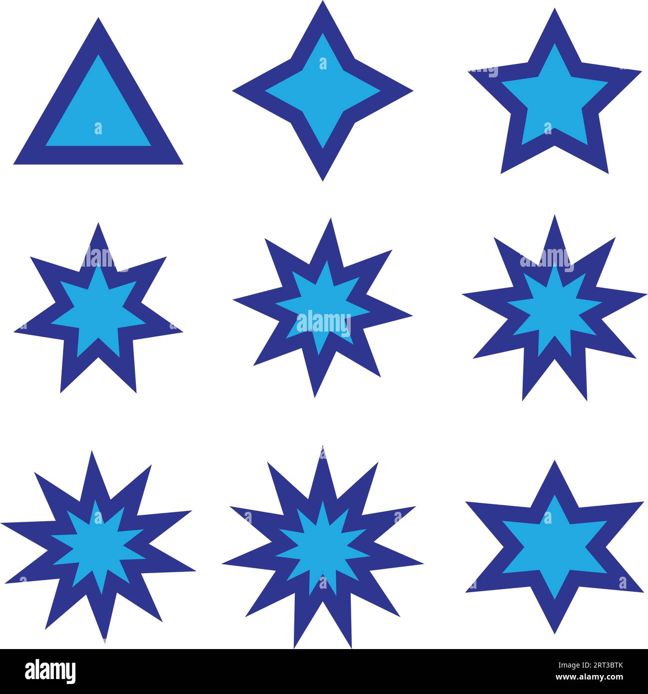 Colorful stars set: Vector assets for Christmas stars, festival ...