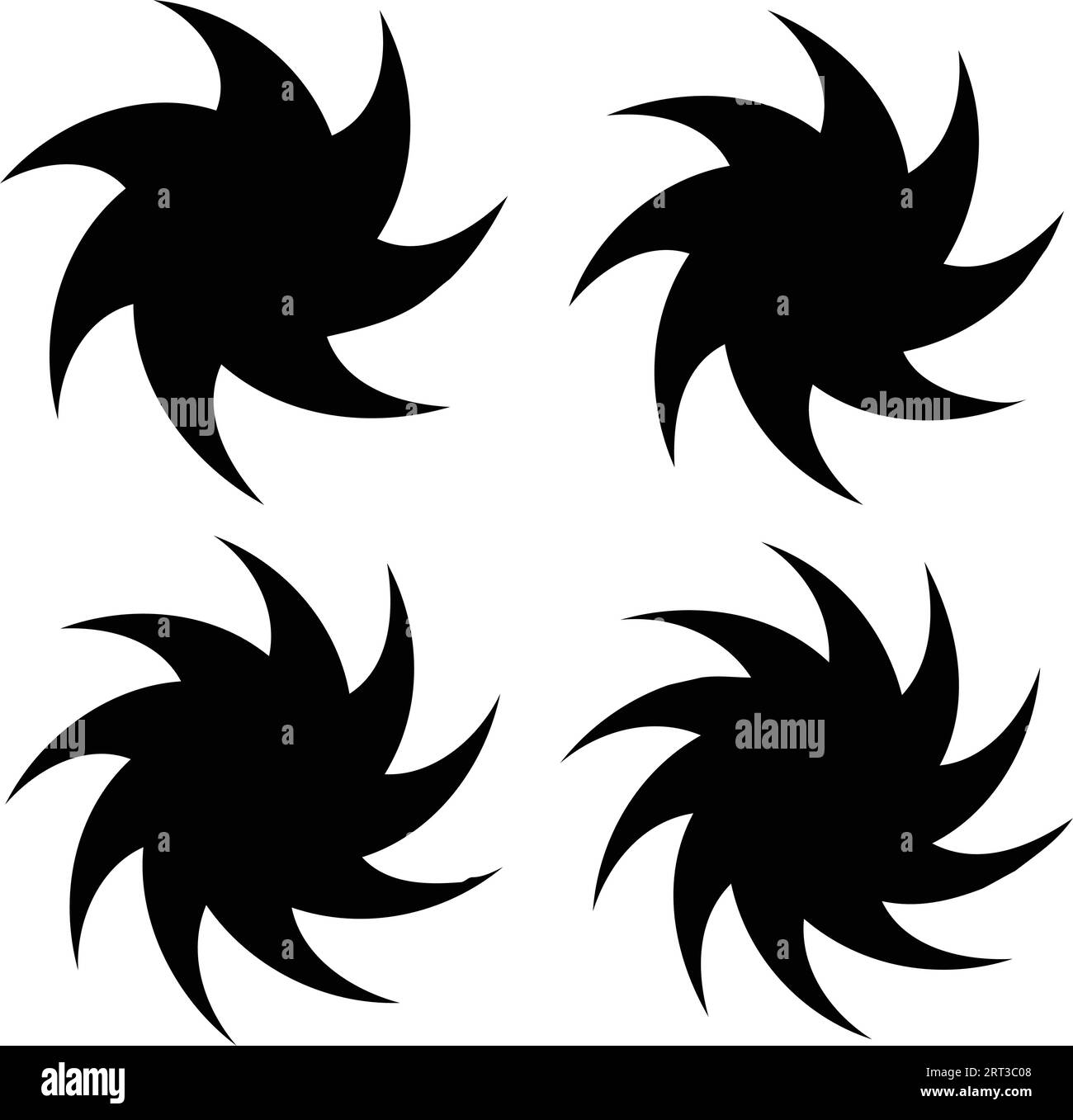 Abstract graphic spirals: Circular movement, radial dynamic swirls set.Vector design, speed ...