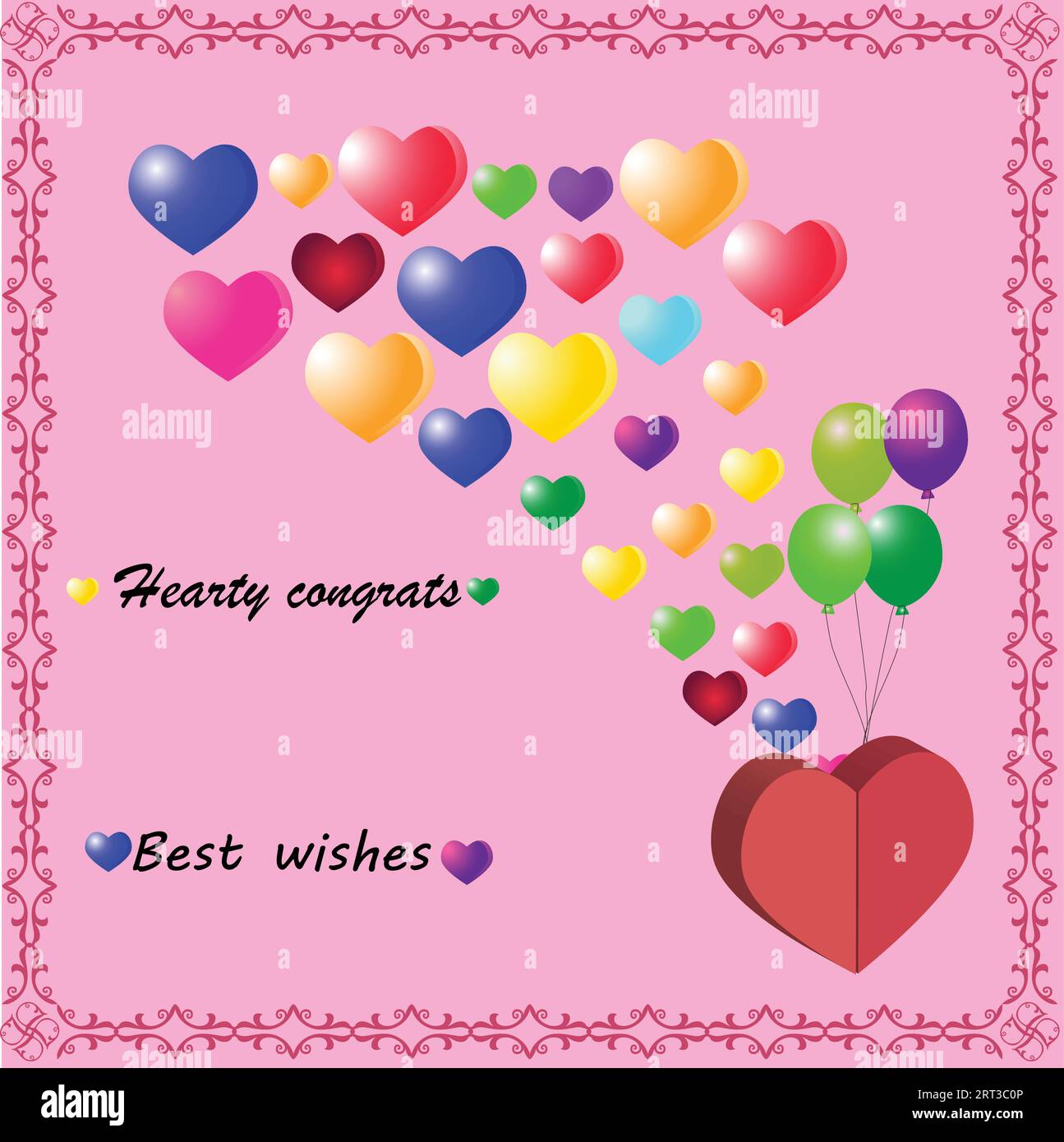 congratulations and best wishes poster background with a heart-shaped ...
