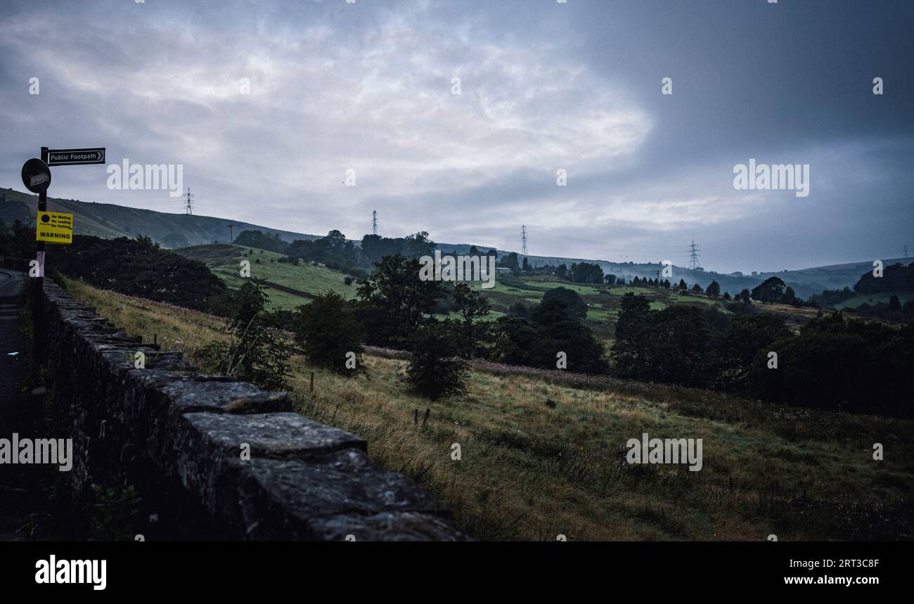 English countryside. North West England. Delph. Beautiful and green ...