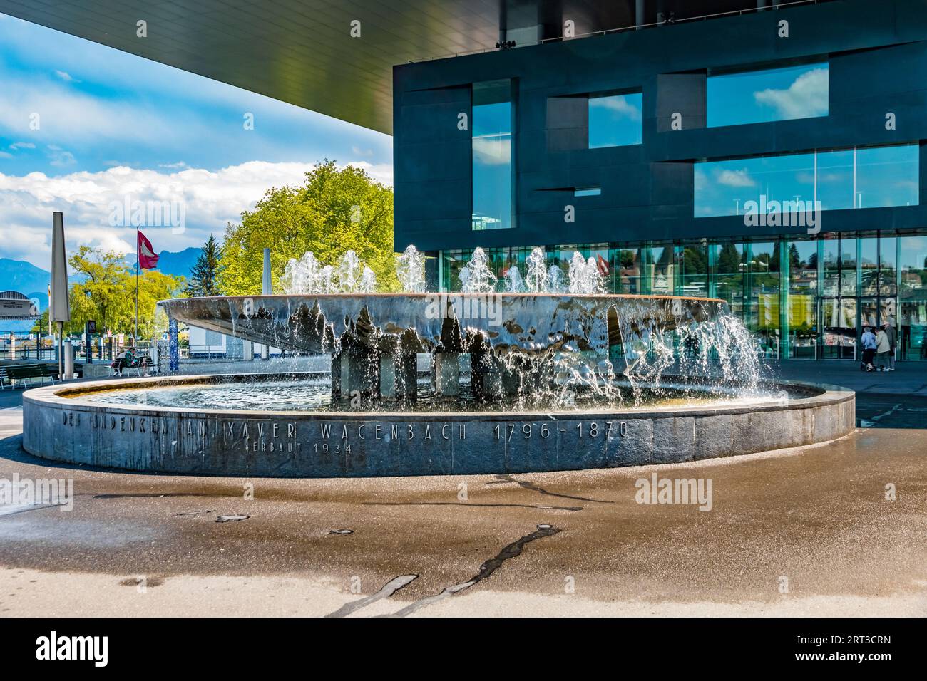 Lovely view of the famous fountain Wagenbach-Brunnen on Europaplatz ...