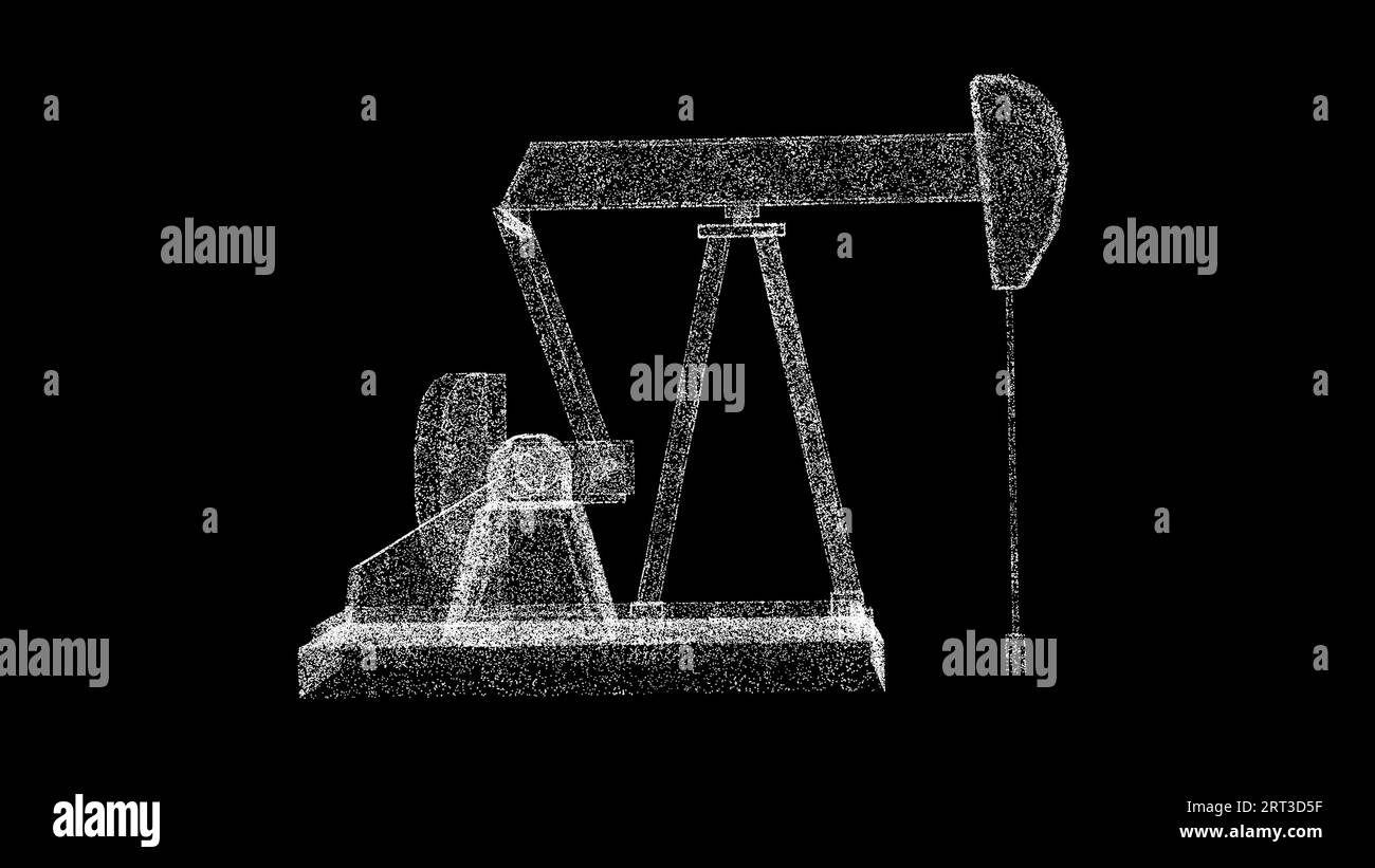 3D Mining pump on black background. Energy mining concept. Oil Pump ...