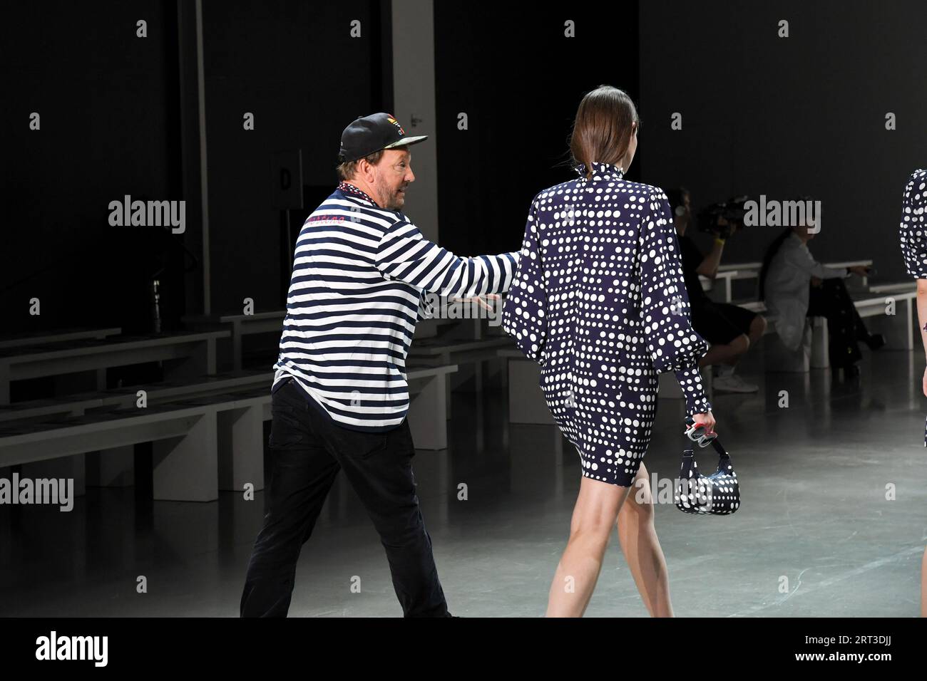 New York, USA. 09th Sep, 2023. Designer Johnson Hartig directs models ...