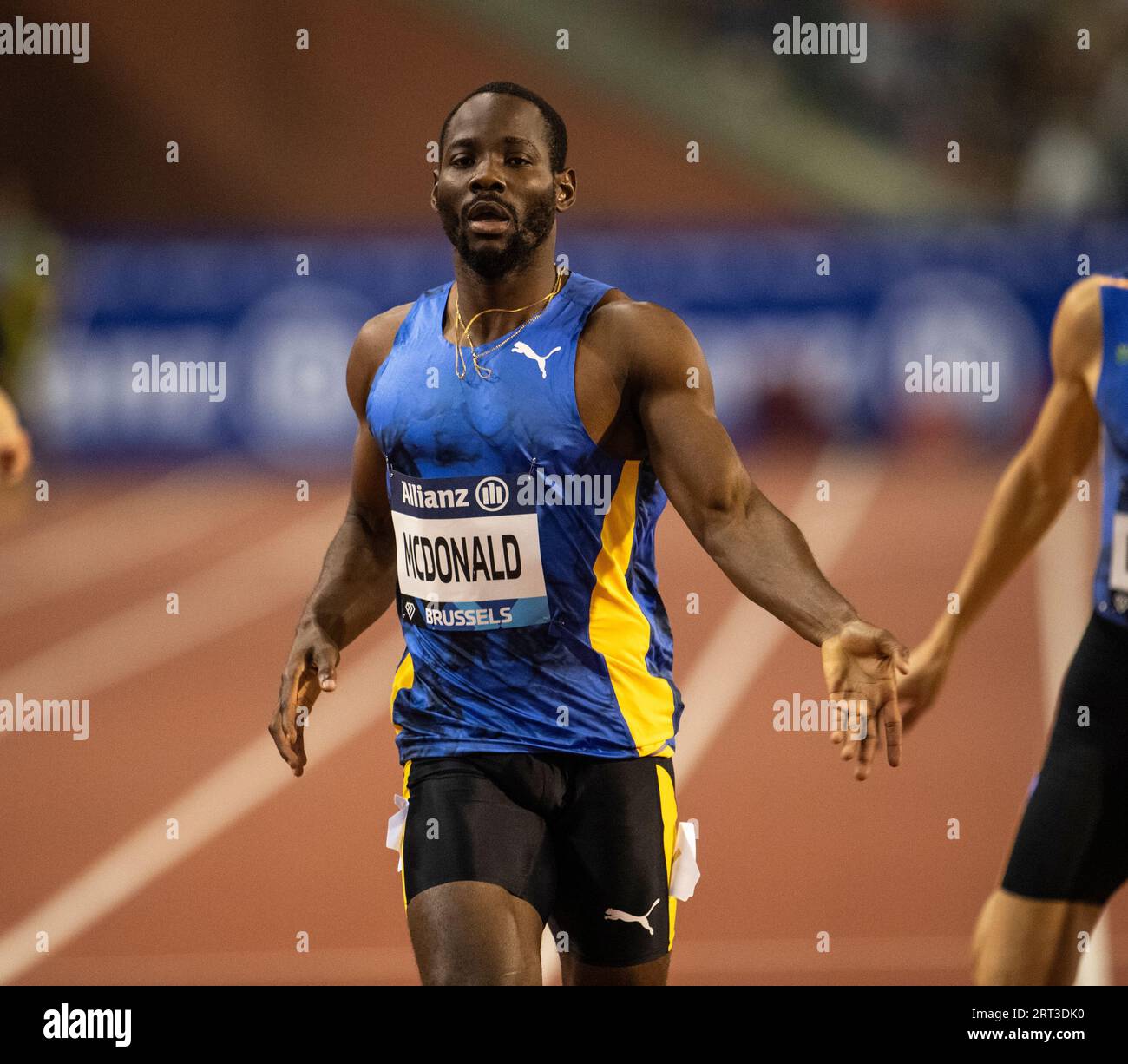 Rusheen McDonald of Jamaica competing in the men’s 400m at the Allianz ...