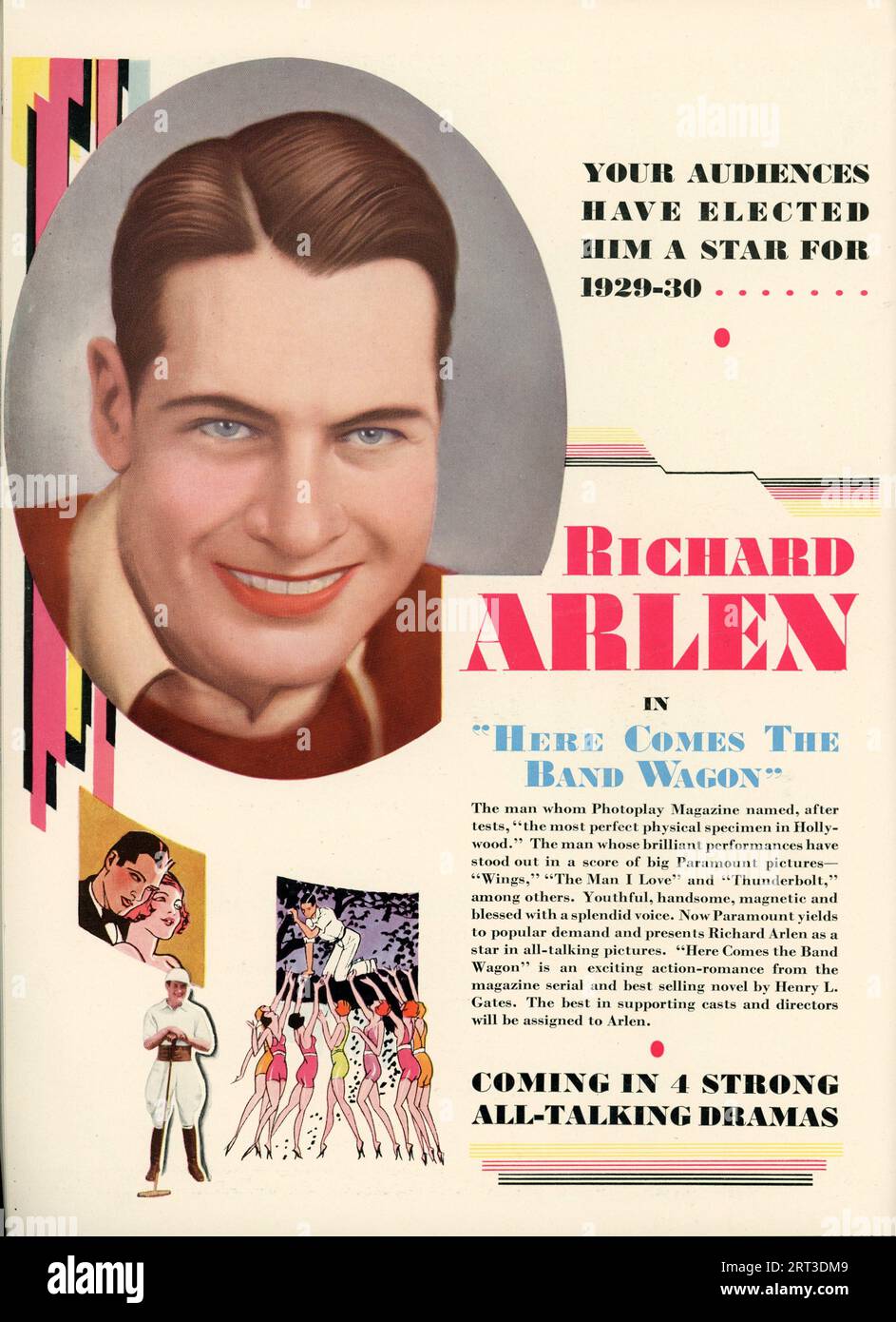 Promotional Artwork for RICHARD ARLEN from the 1929 - 1930 Paramount ...