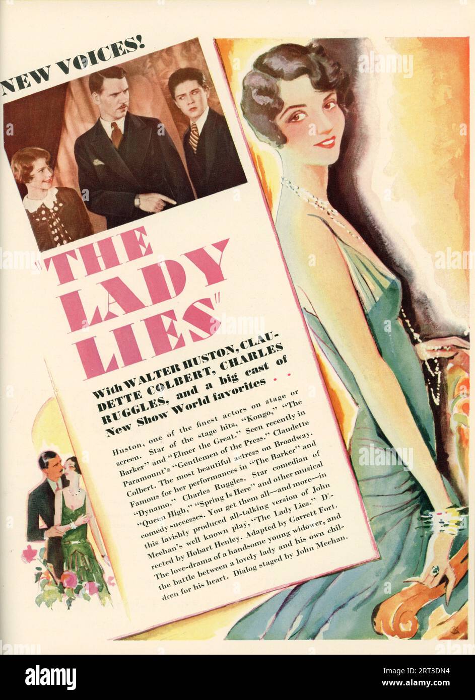 Promotional Artwork for WALTER HUSTON and CLAUDETTE COLBERT in THE LADY ...