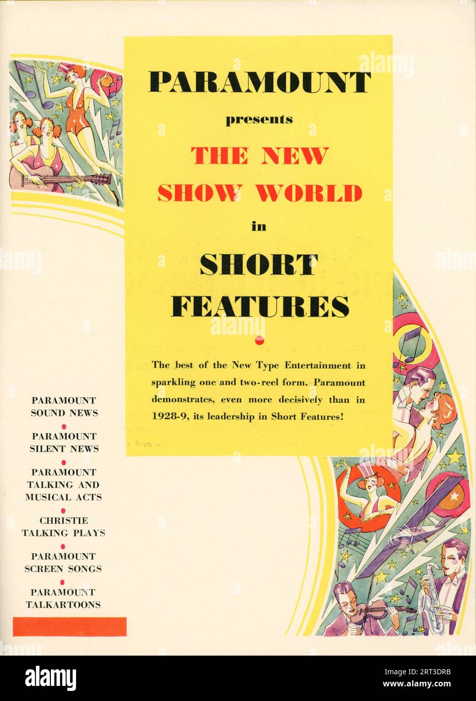 Promotional Artwork for PARAMOUNT one and two reel shorts from the 1929 ...