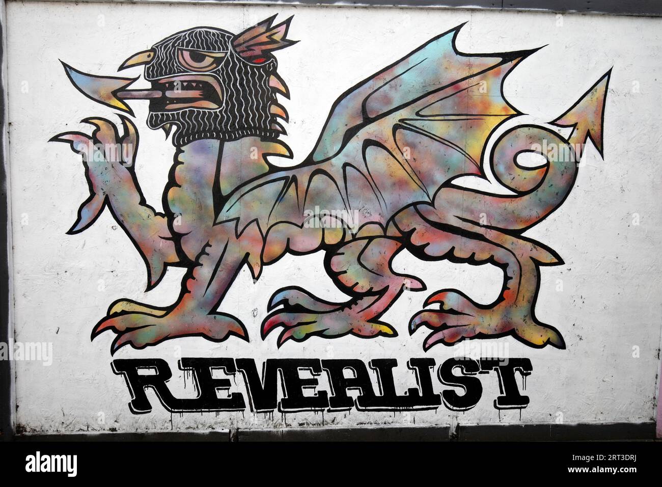 Welsh dragon by Revealist. Wall or hoarding mural as part os local ...