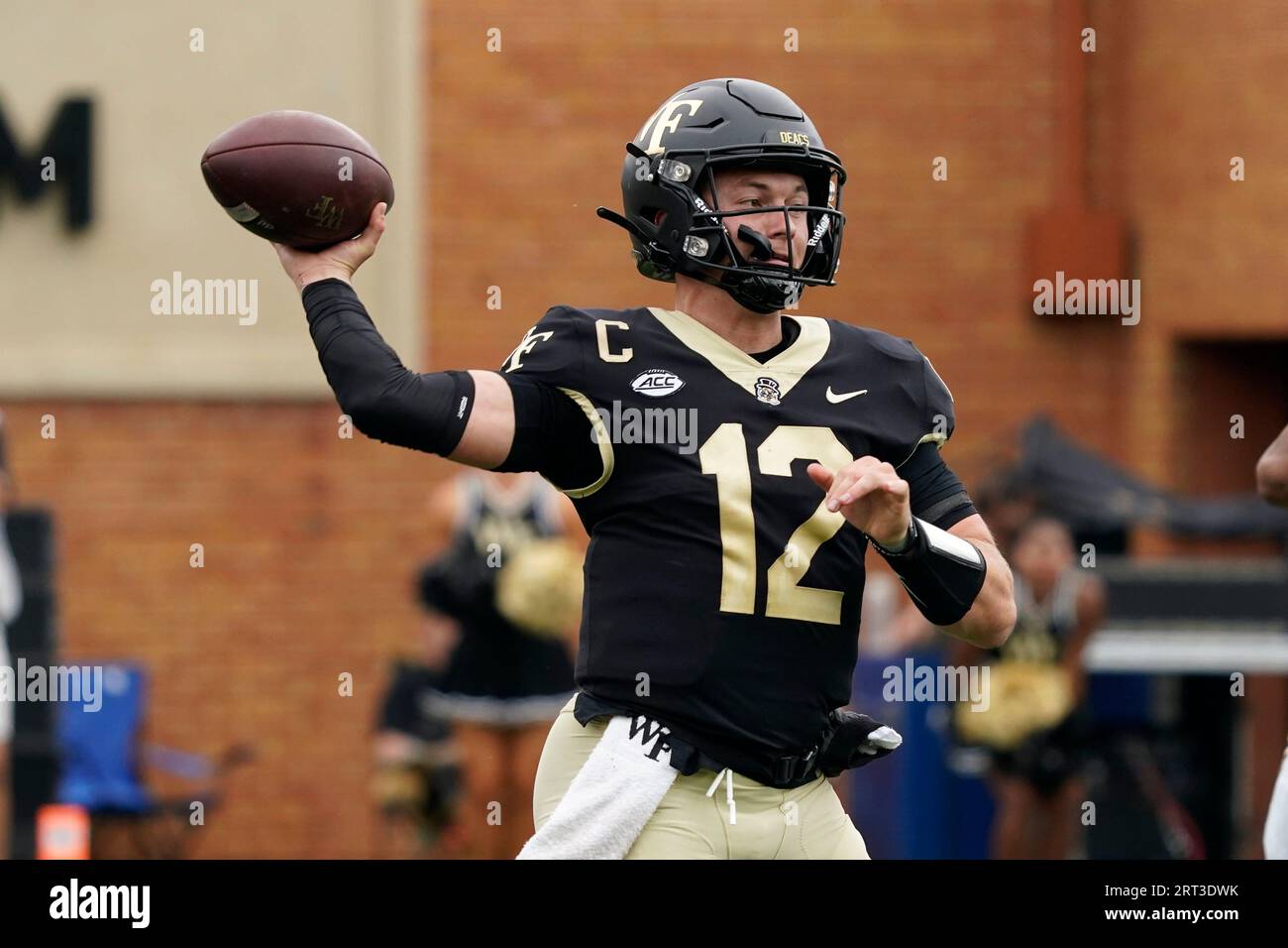 Wake Forest quarterback Mitch Griffis (12) looks to pass against ...
