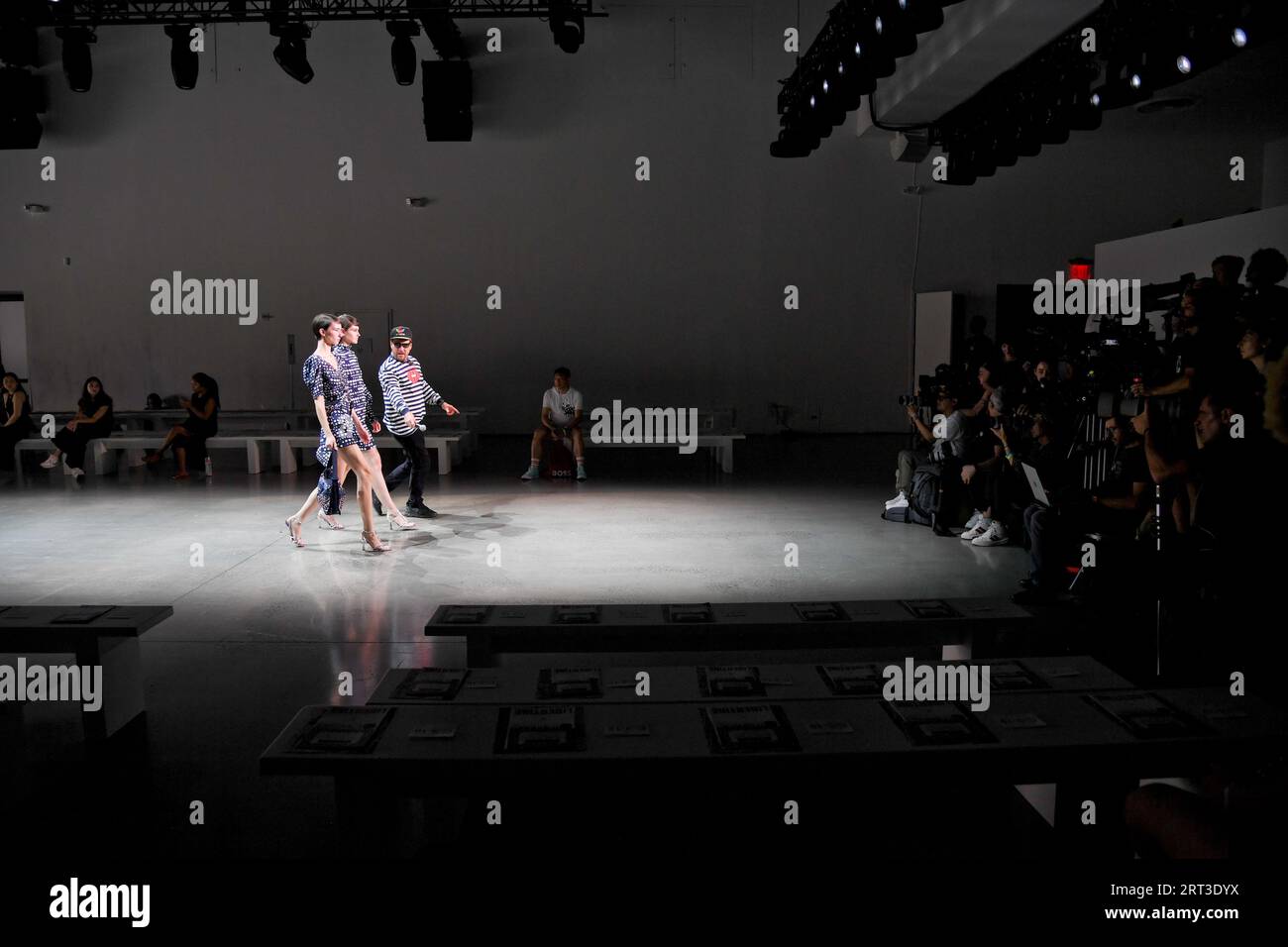 New York, USA. 09th Sep, 2023. Designer Johnson Hartig directs models ...