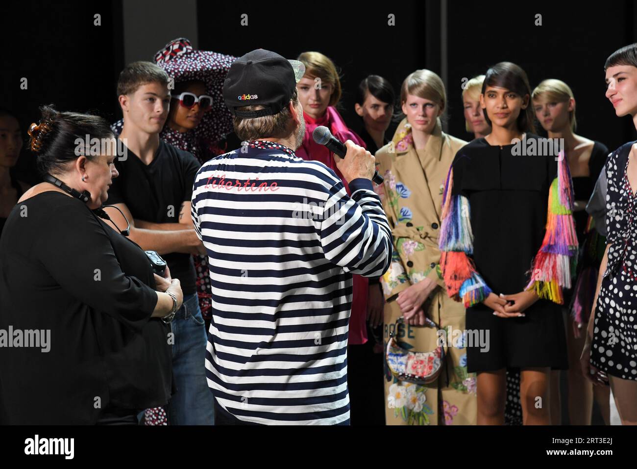 New York, USA. 09th Sep, 2023. Designer Johnson Hartig directs models ...