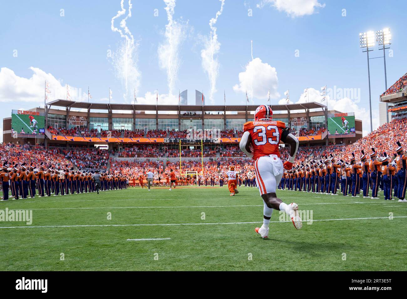 Clemson defensive tackle Ruke Orhorhoro (33) runs onto the field before ...