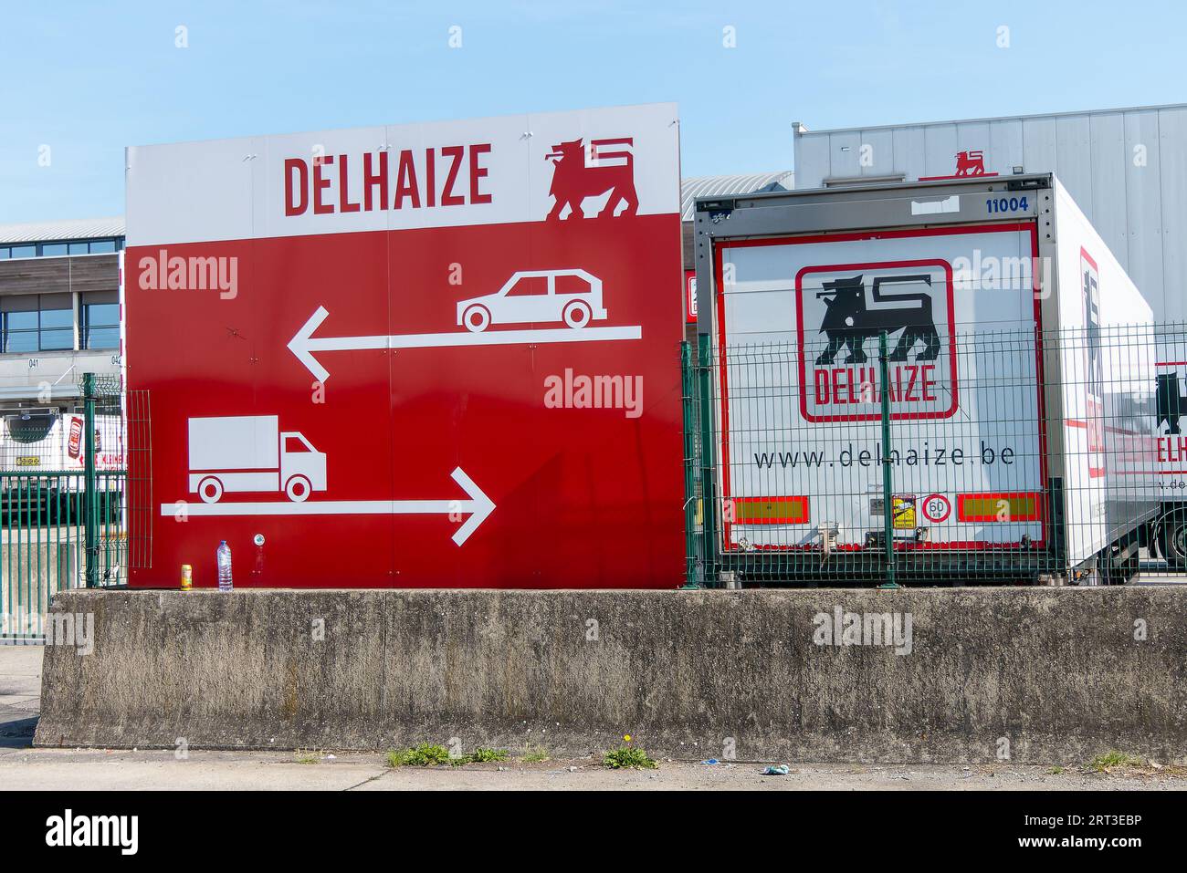 Zellik, Belgium, September 10, 2023, Delhaize Le Lion supermarket ...