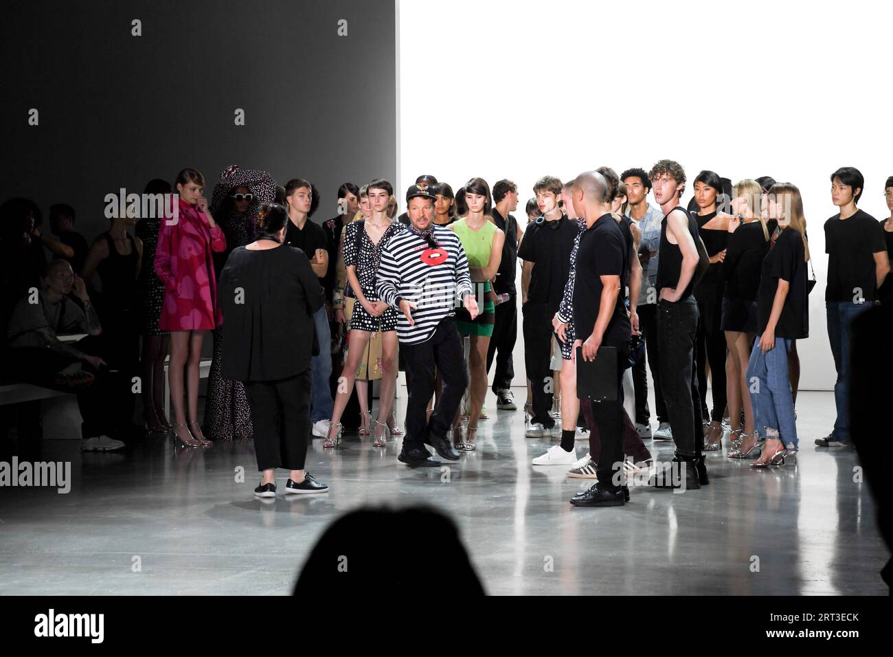 Designer Johnson Hartig directs models during rehearsal at the ...