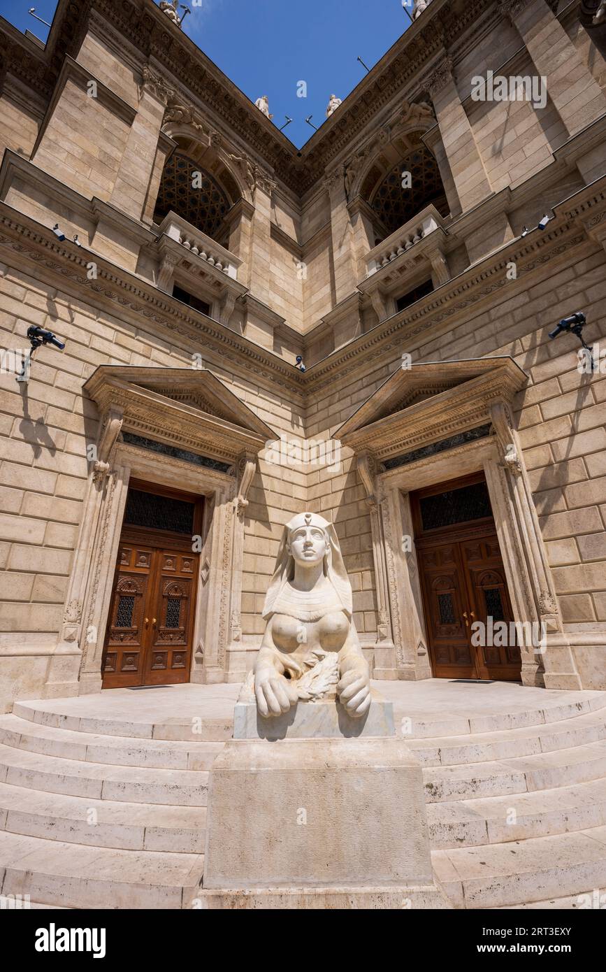 The Sphinx statue outside the Hungarian State Opera House, Budapest ...