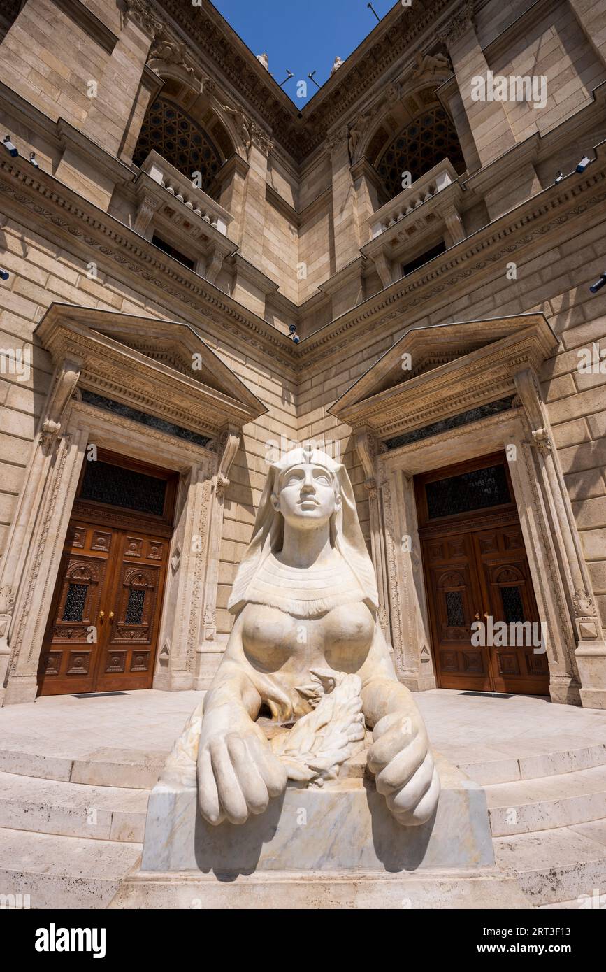 The Sphinx statue outside the Hungarian State Opera House, Budapest ...