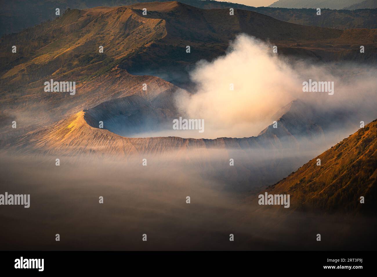 Amazing landscape of the Bromo Tengger Semeru National Park Stock Photo ...