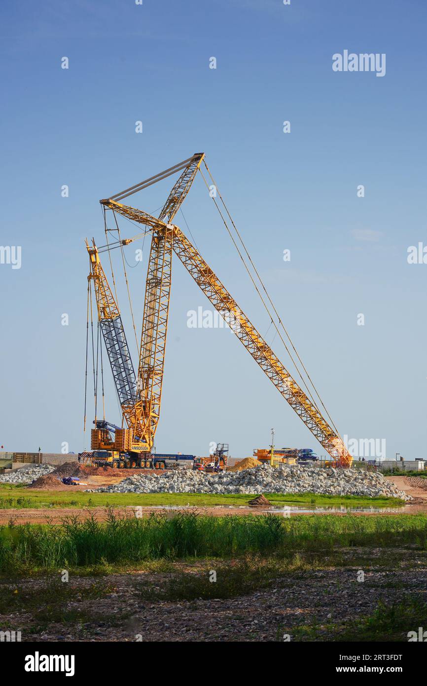 Budleigh Salterton, UK - 09 September 2023: Large heavy tower, collar ...