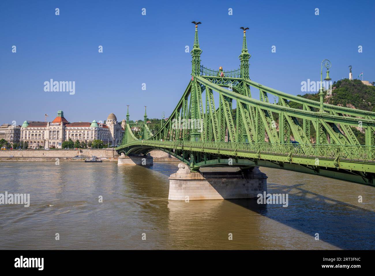 The Gellert Hotel and Liberty Bridge over the River Danube, Budapest ...
