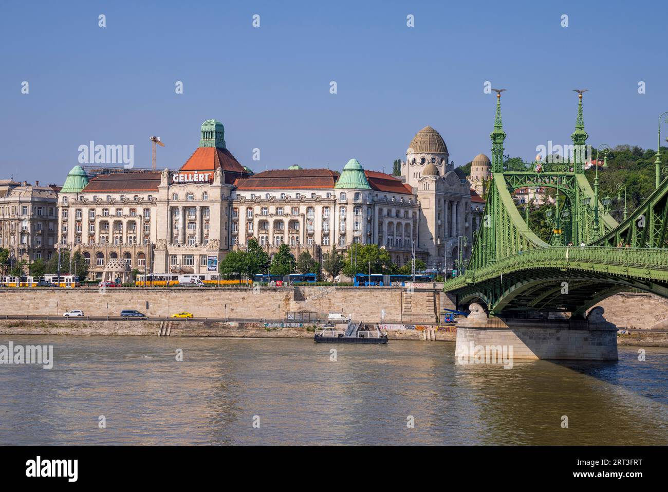 The Gellert Hotel and Liberty Bridge over the River Danube, Budapest ...