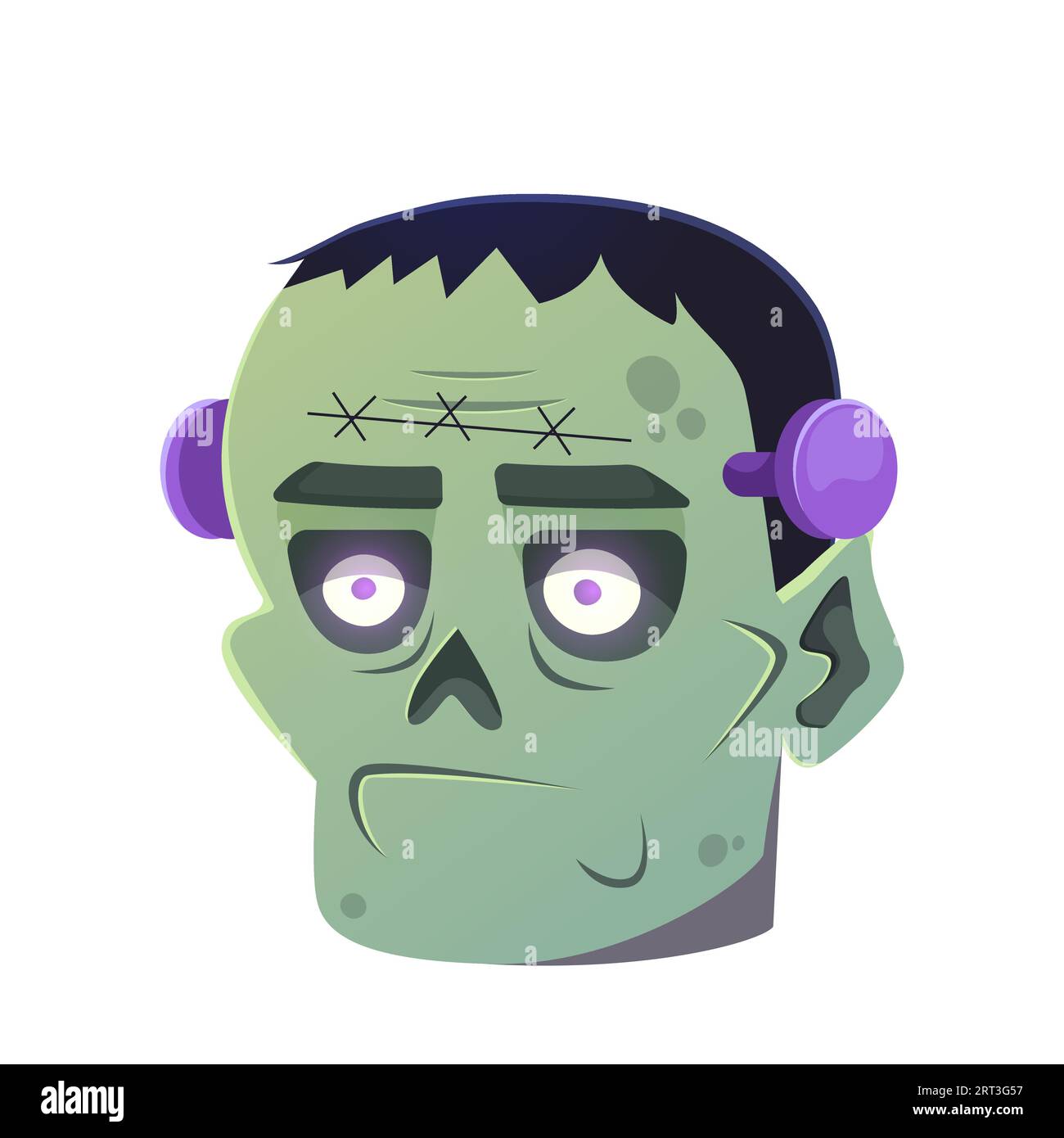 Cartoon zombie head. Vector Illustration isolated on white background ...