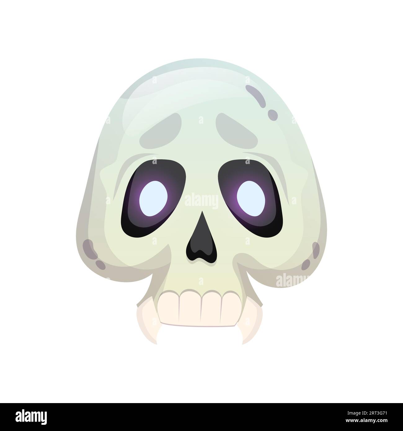 Spooky skull halloween decoration. Vector cartoon Illustration isolated ...