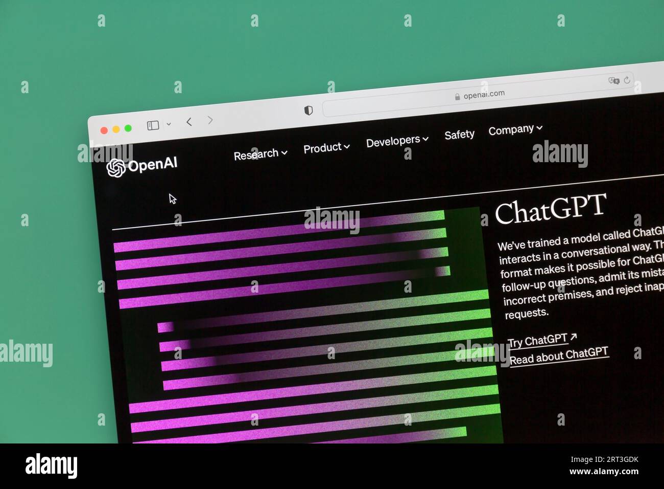 Ostersund, Sweden - Mars 19, 2023: OpenAI ChatGPT website on a computer screen. ChatGPT is an ...