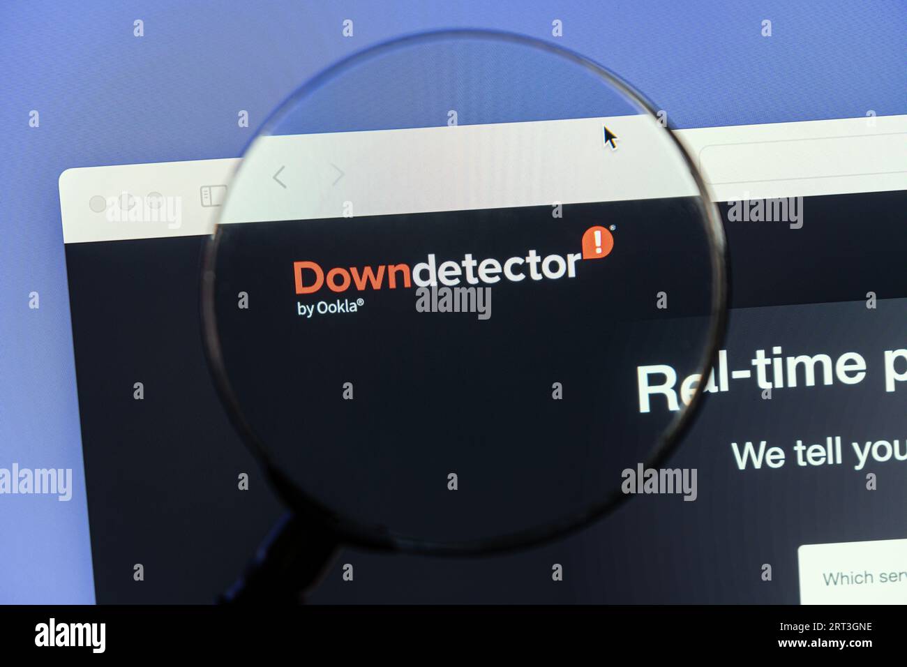 Ostersund, Sweden - July 18 2023: Downdetector website. Downdetector is a website that reports ...