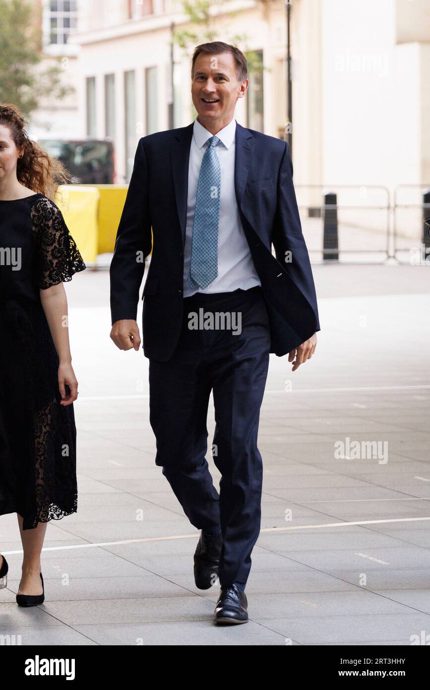 Chancellor of the Exchequer Jeremy Hunt MP arrives at BBC ahead of ...